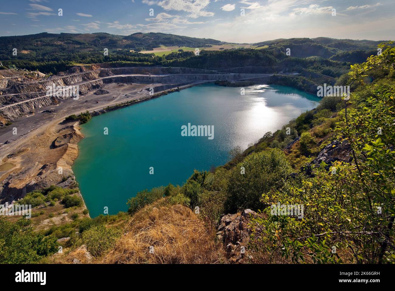 Blue Lagoon in the Asbeck Limestone Quarry, Hoennetal, Germany, North ...