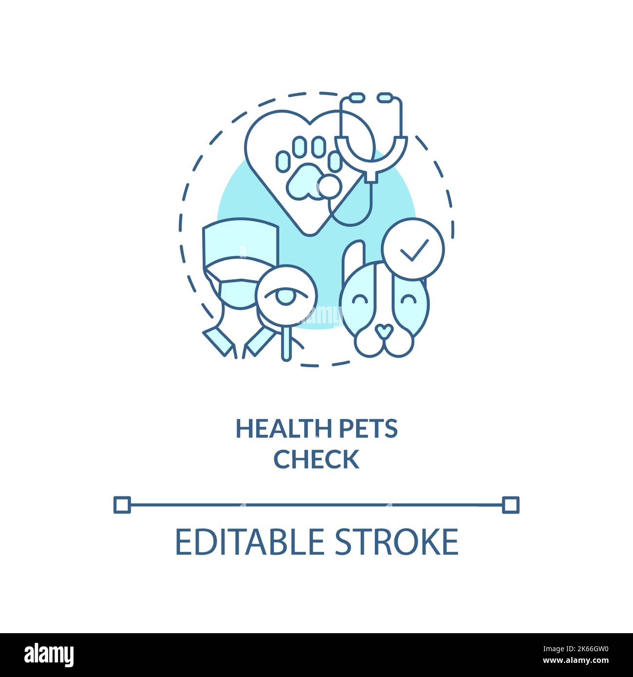 Health pets check turquoise concept icon Stock Vector Image & Art - Alamy