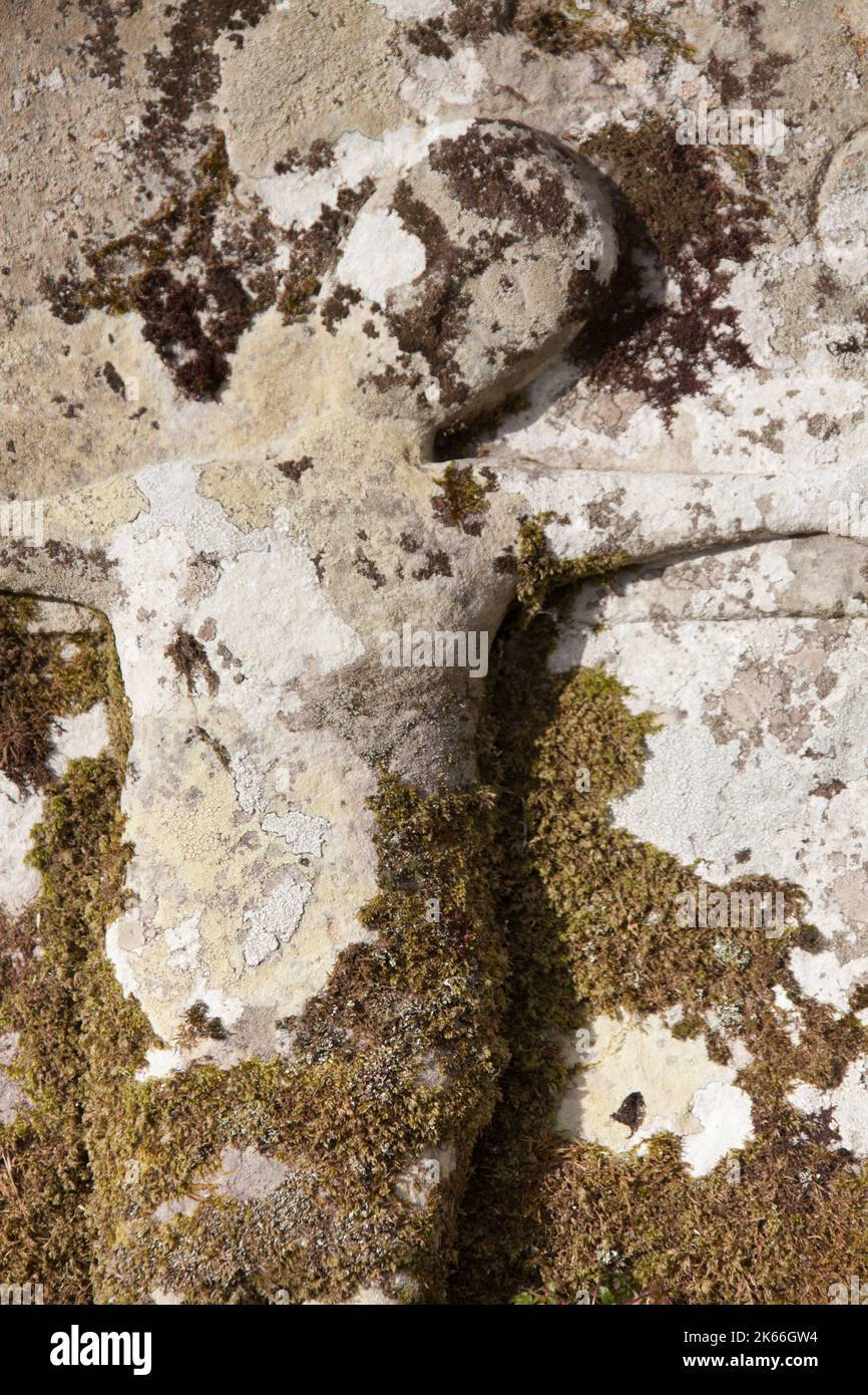 Peninsula of Ardamurchan, Scotland. Close up view of the grave stone ...