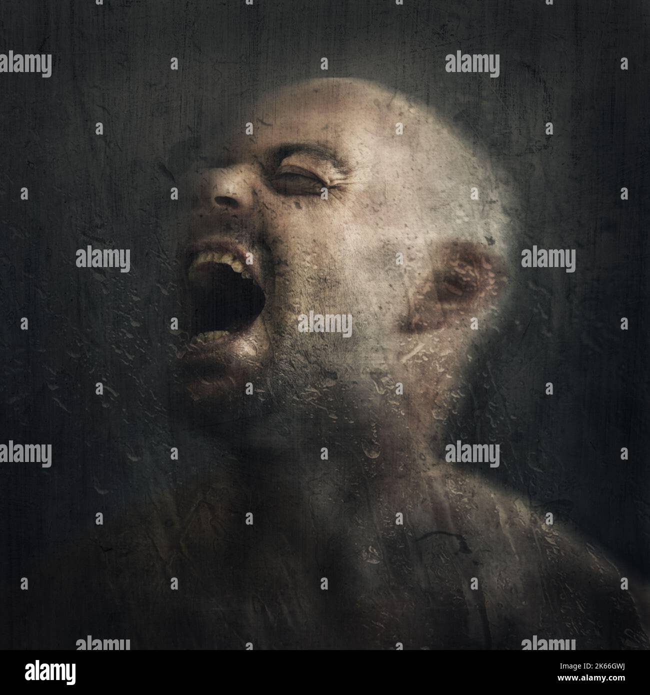 portrait of man shouting in anger and fear Stock Photo - Alamy