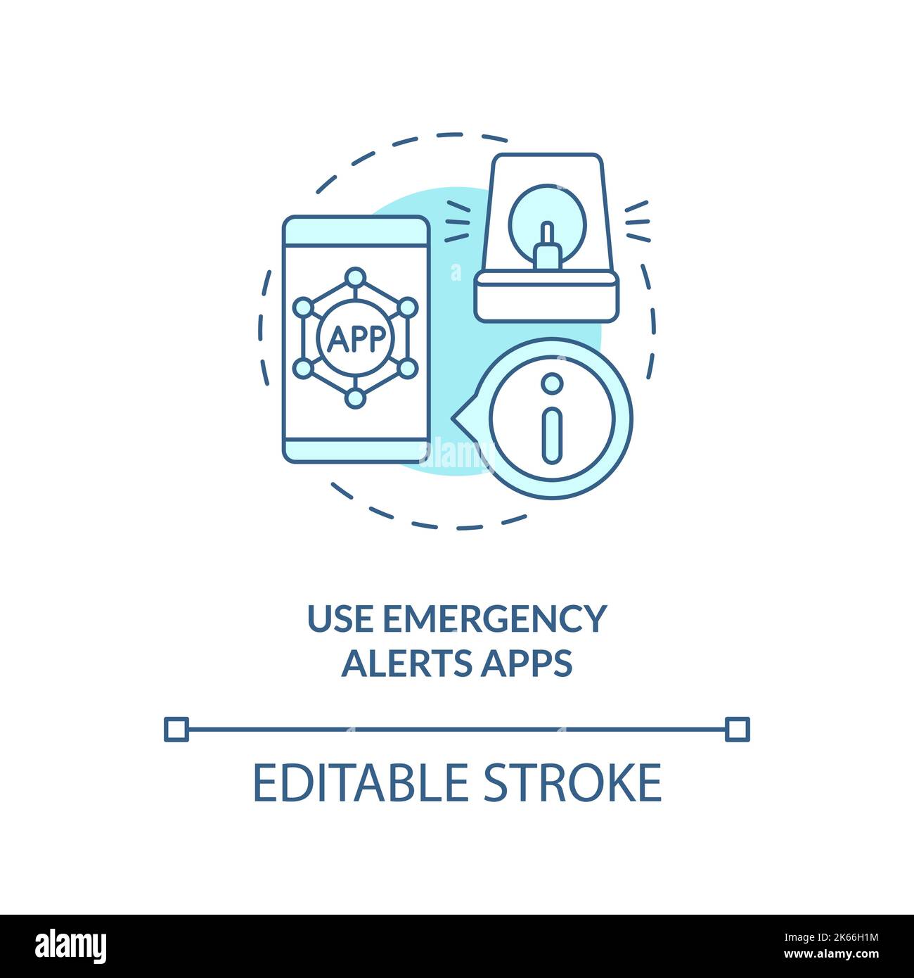 Use emergency alerts apps turquoise concept icon Stock Vector Image ...