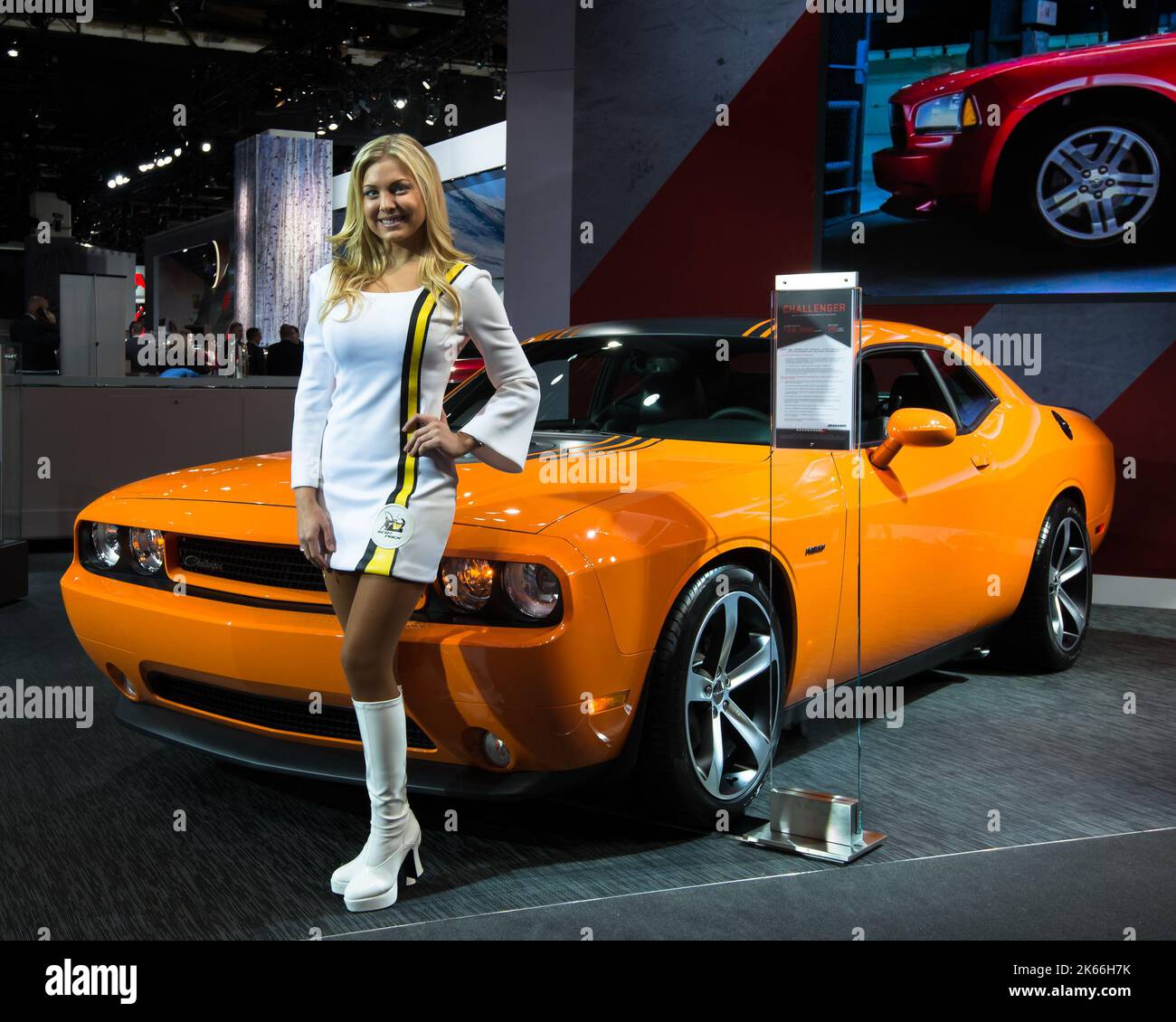 DETROIT, MI/USA - JANUARY 13: A 2014 Dodge Challenger Hemi Shaker ...