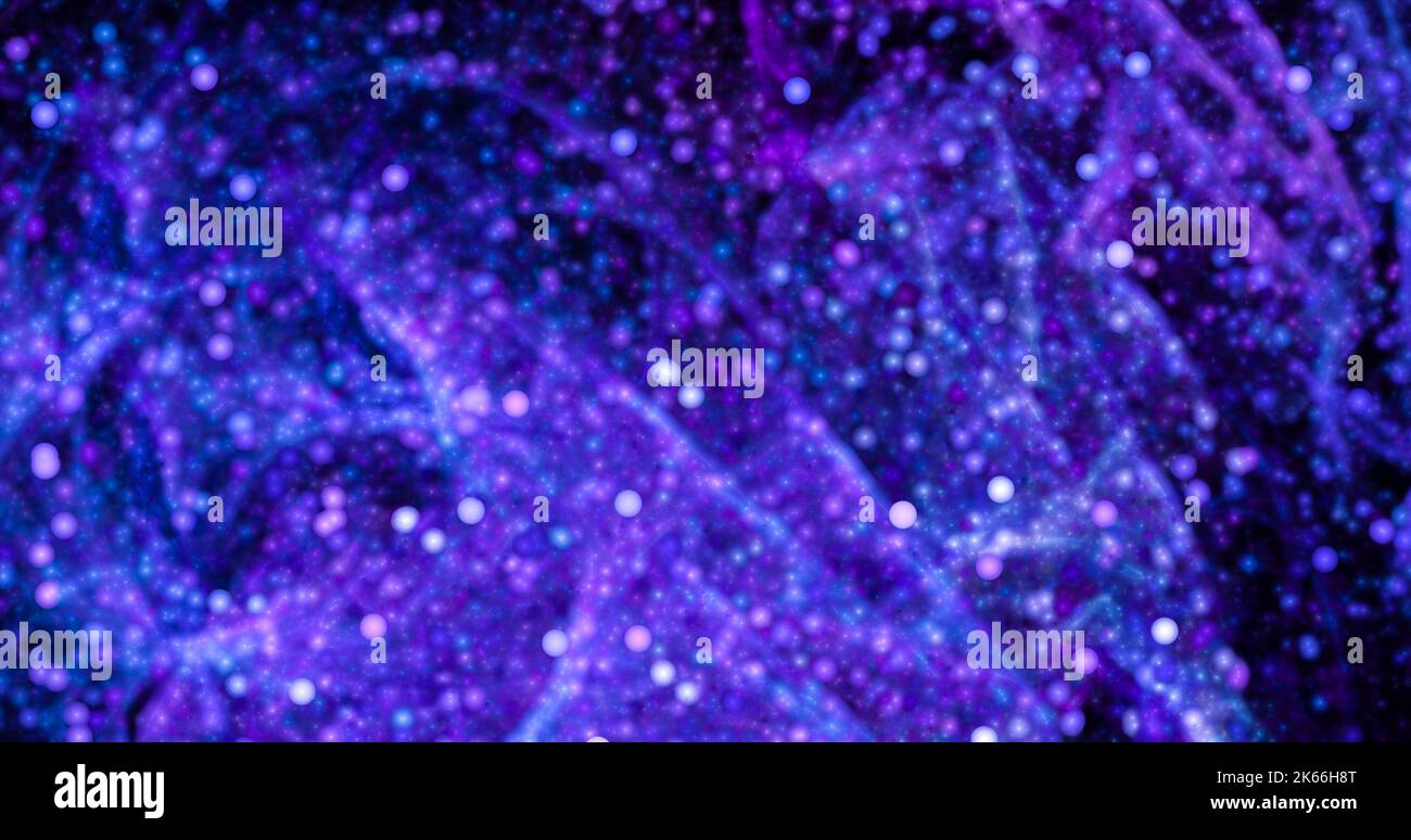 Fractal abstract background. Bokeh color interspersed with bright blue ...