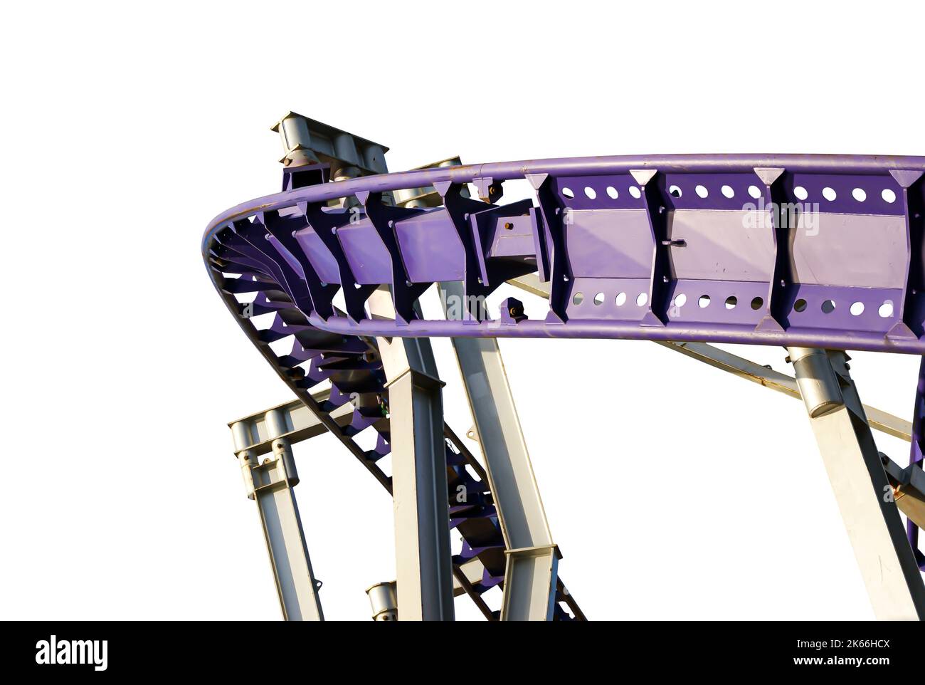 Attraction roller-coaster (switchback) isolated, on a white background ...