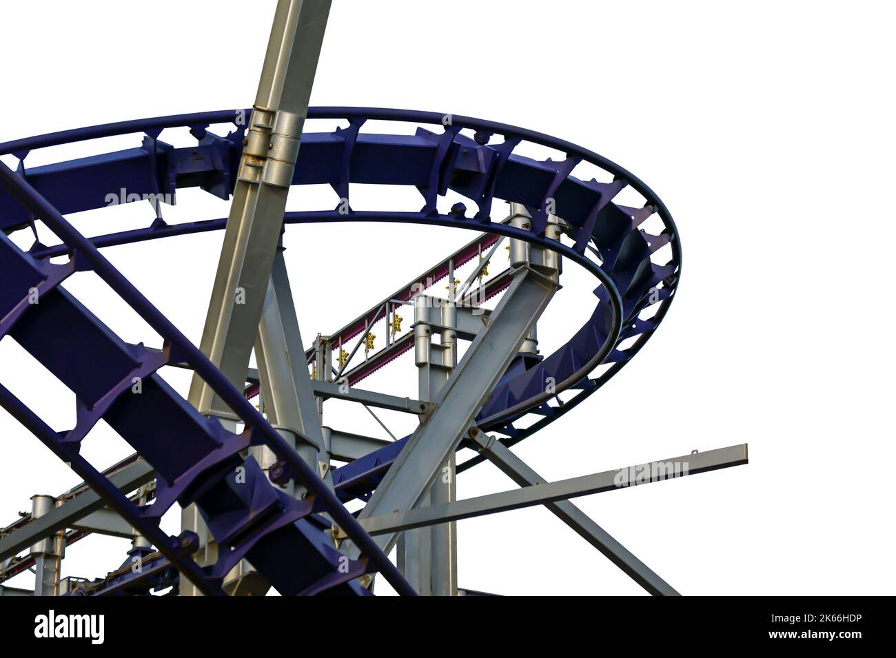 Attraction roller-coaster (switchback) isolated, on a white background ...