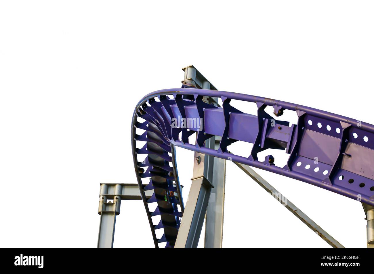 Attraction roller-coaster (switchback) isolated, on a white background ...
