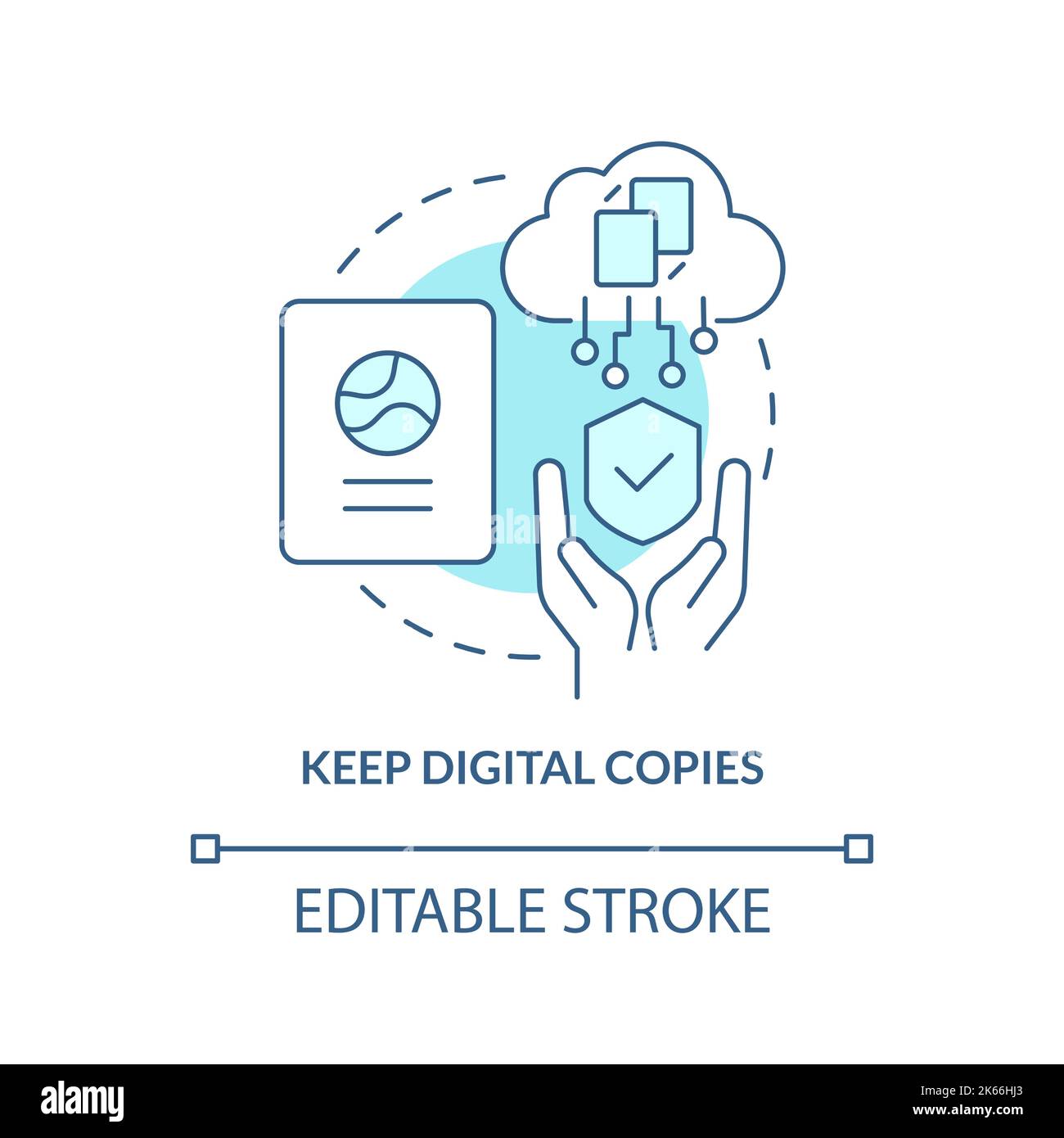 Keep digital copies turquoise concept icon Stock Vector Image & Art - Alamy