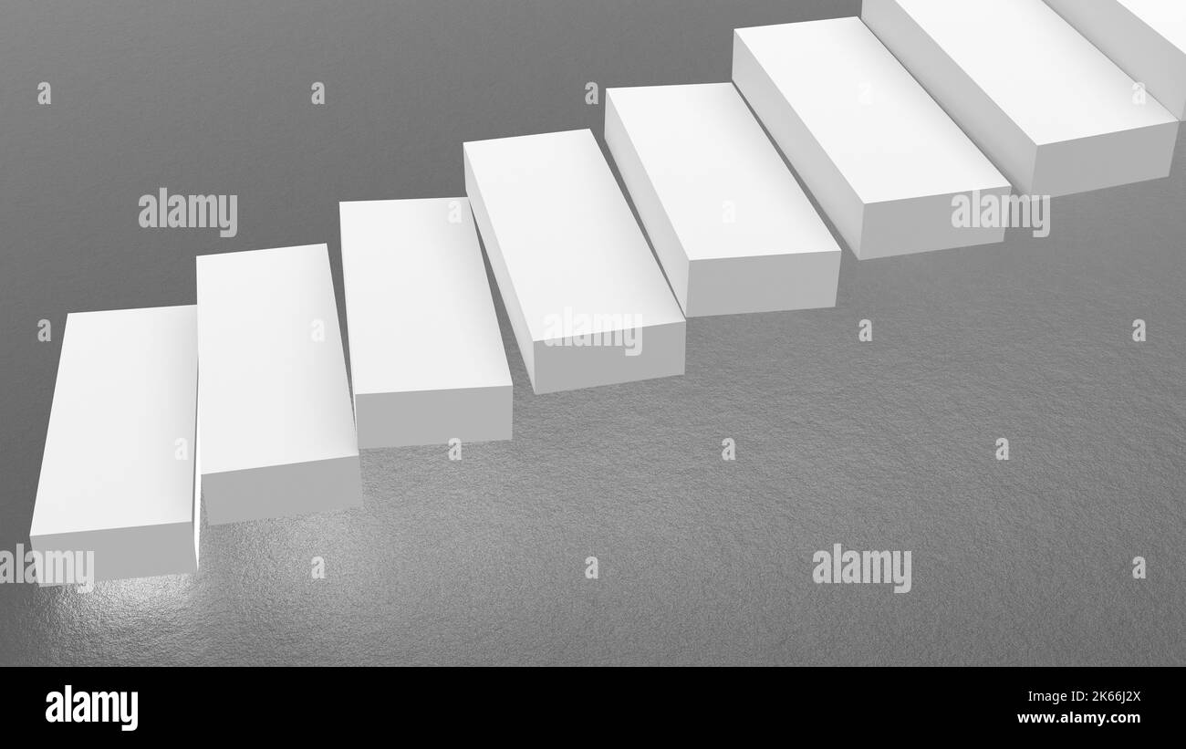 3D grayscale rendering of imaginary plain stairway hovering over a ...