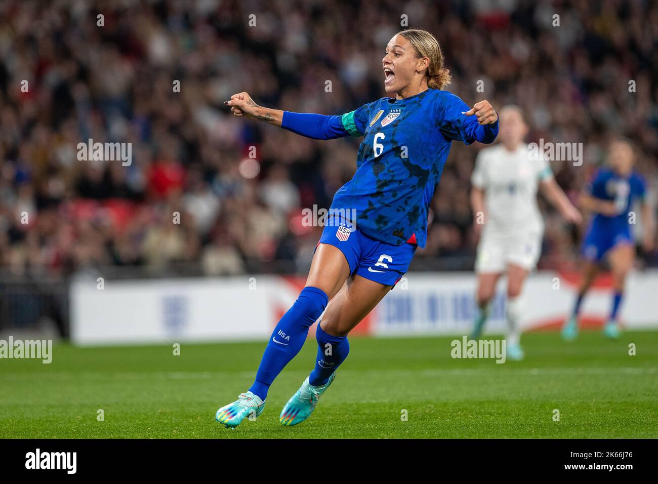 Friday, 7th October 2022. Trinity Rodman celebrates. England vs USA ...