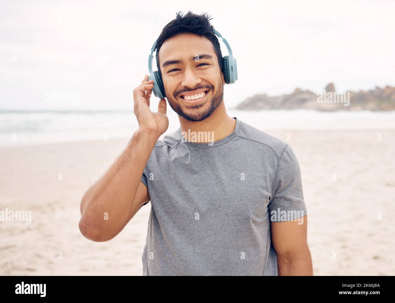 I feel less stressed when Im outdoors. Portrait of a sporty young man ...