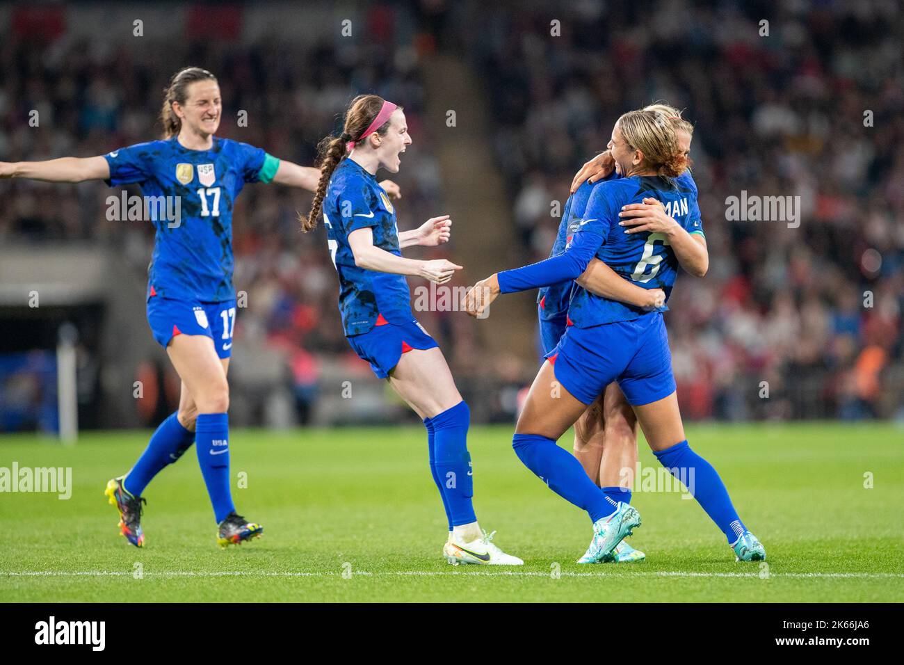 Friday, 7th October 2022. Trinity Rodman celebrates. England vs USA ...