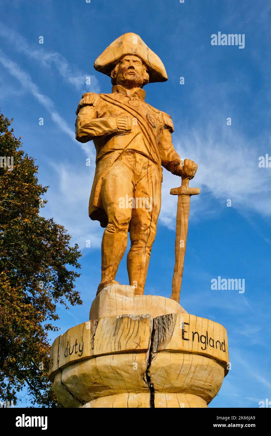 Wooden carving of Horatio Nelson at Burham Thorpe, Near Burnham Market ...