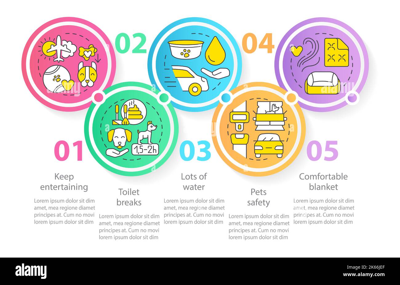 Care animal while traveling circle infographic template Stock Vector ...