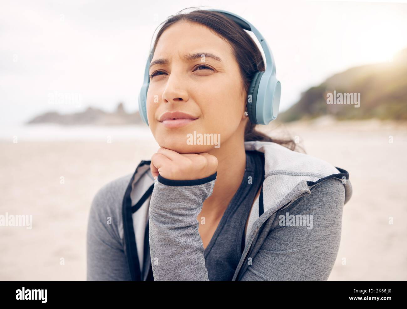 Being outside is more engaging and mentally stimulating. a sporty young ...