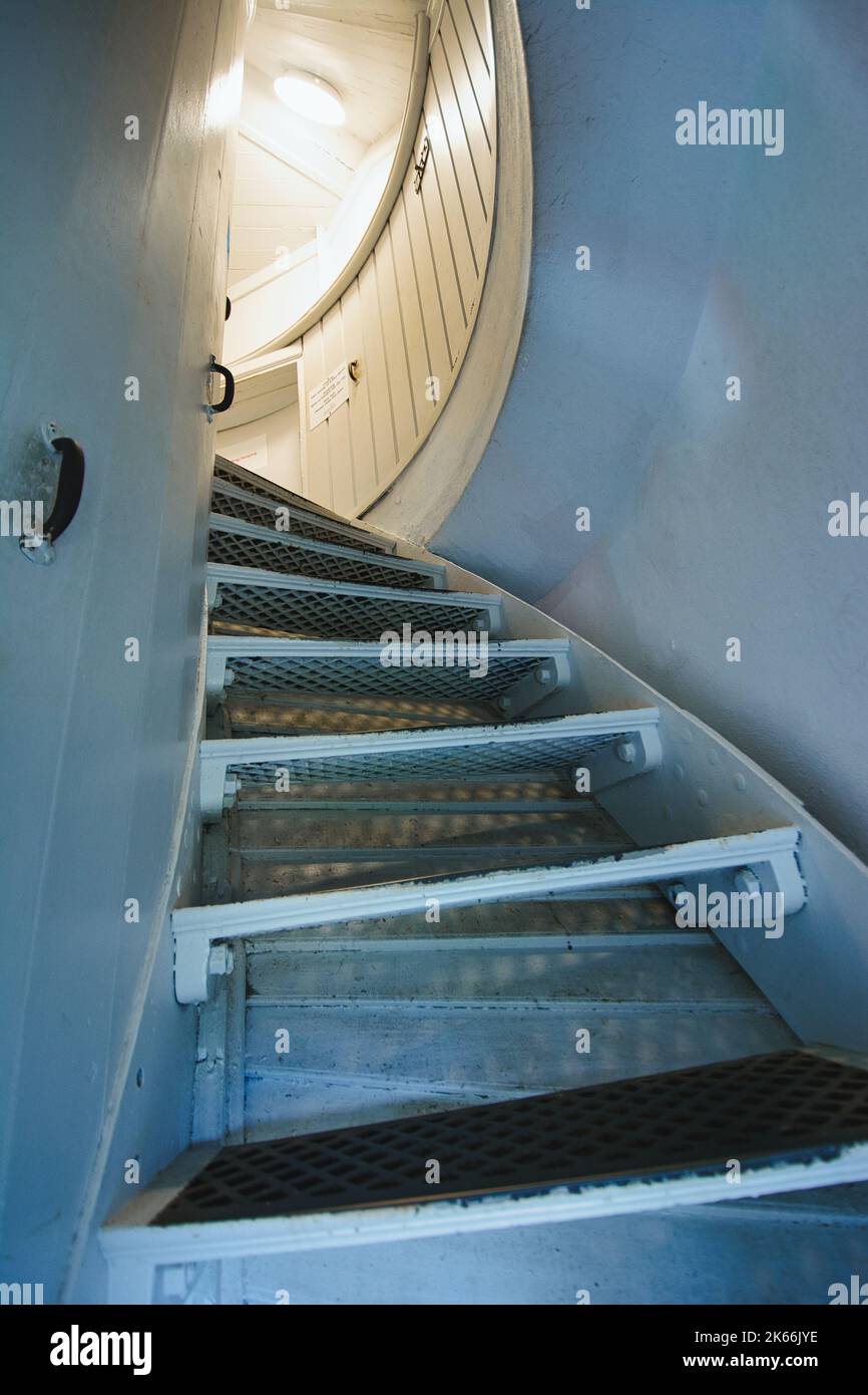 Inside the lighthouse staircase of kagnas lighthouse near Sonderborg ...