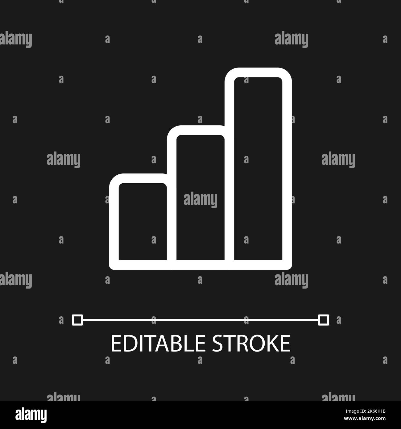 Bar chart pixel perfect white linear ui icon for dark theme Stock ...