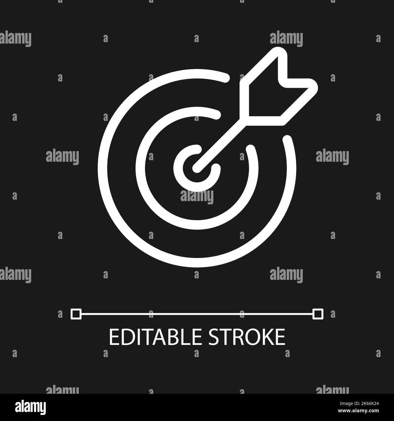 Reaching target pixel perfect white linear ui icon for dark theme Stock ...