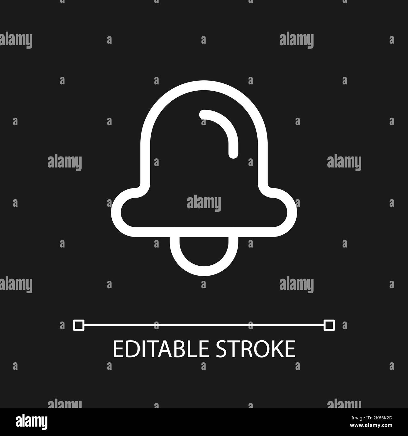 Bell pixel perfect white linear ui icon for dark theme Stock Vector ...