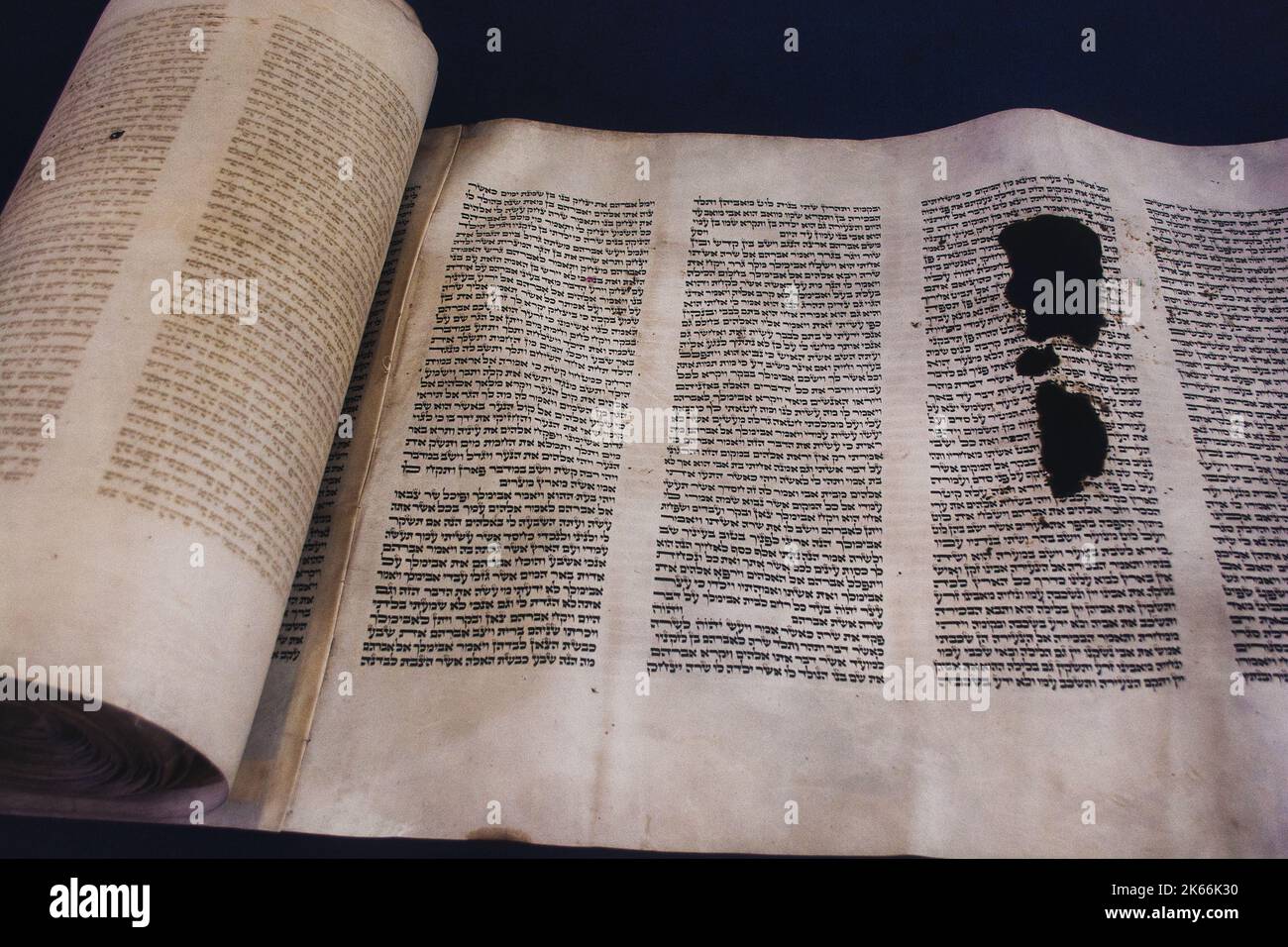 Ancient Hebrew text of the Book of Genesis in the Torah scroll. Torah ...