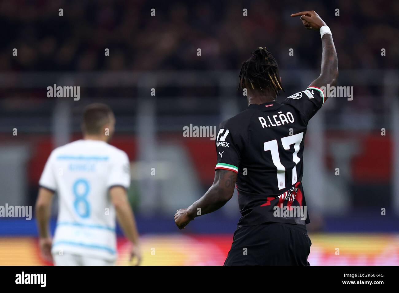 Rafael Leao of Ac Milan gestures during the UEFA Champions League group ...