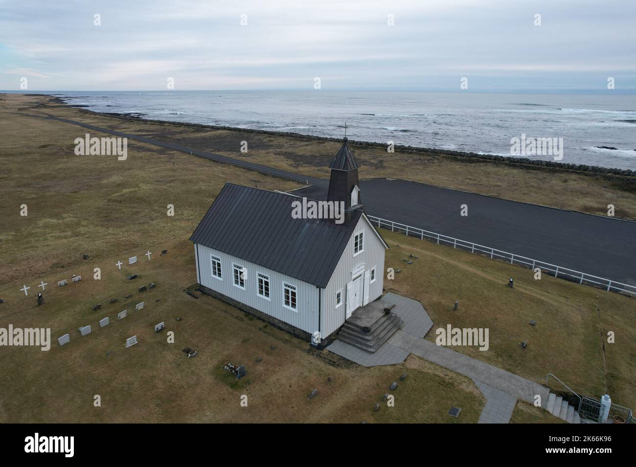 Strandarkirkja Church, Selvogur Iceland. Drone View Stock Photo - Alamy