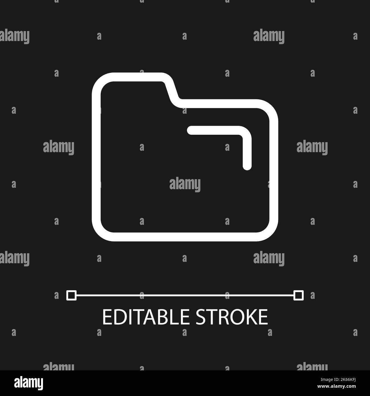 Folder pixel perfect white linear ui icon for dark theme Stock Vector Image & Art - Alamy