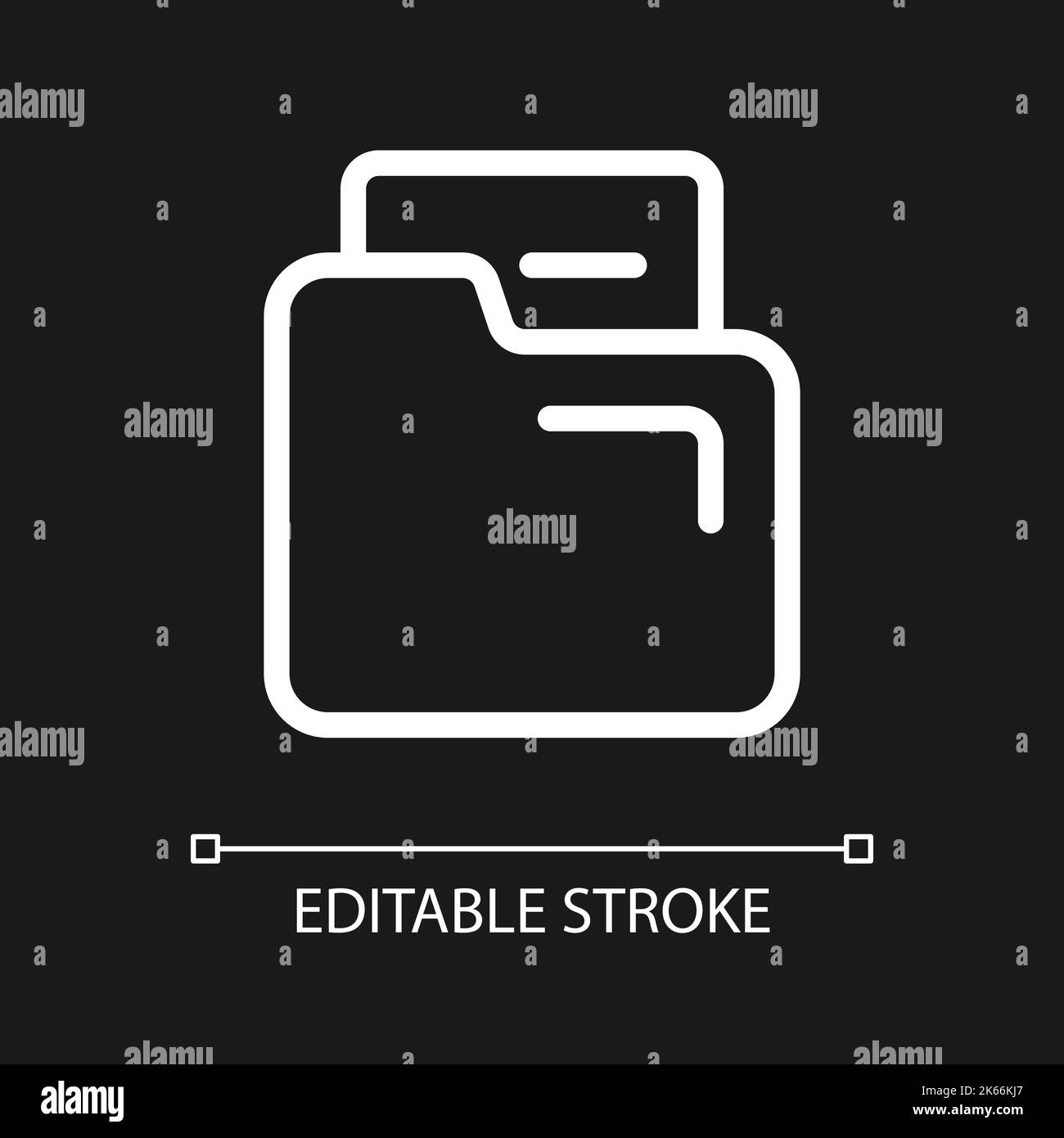 Document in folder pixel perfect white linear ui icon for dark theme Stock Vector Image & Art ...