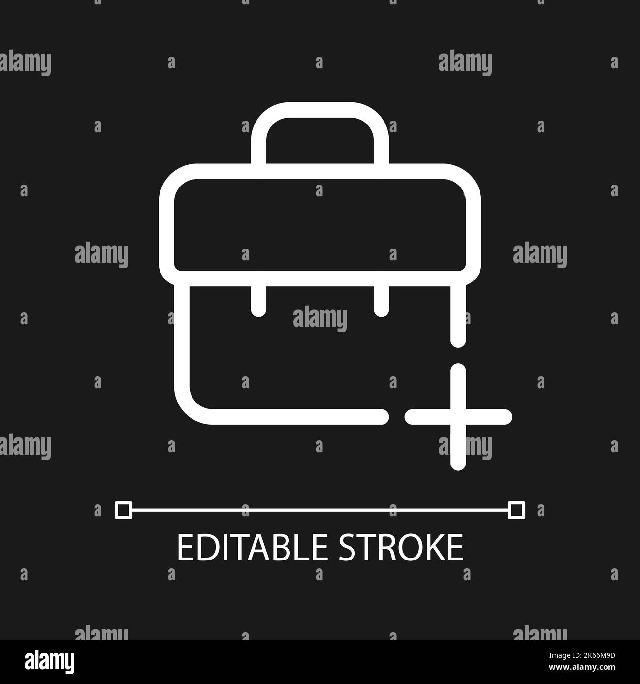Briefcase with plus pixel perfect white linear ui icon for dark theme ...