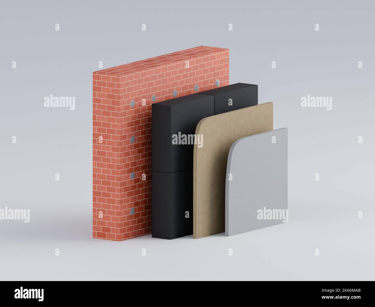 3d render of house wall insulation for energy saving Stock Photo - Alamy