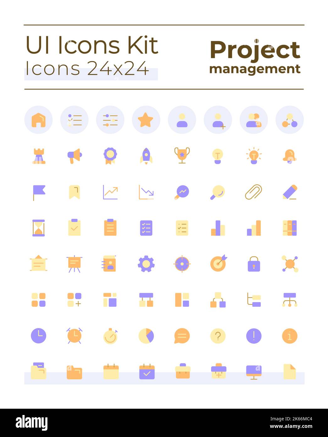 Project management pixel perfect flat gradient color ui icons kit Stock Vector Image & Art - Alamy