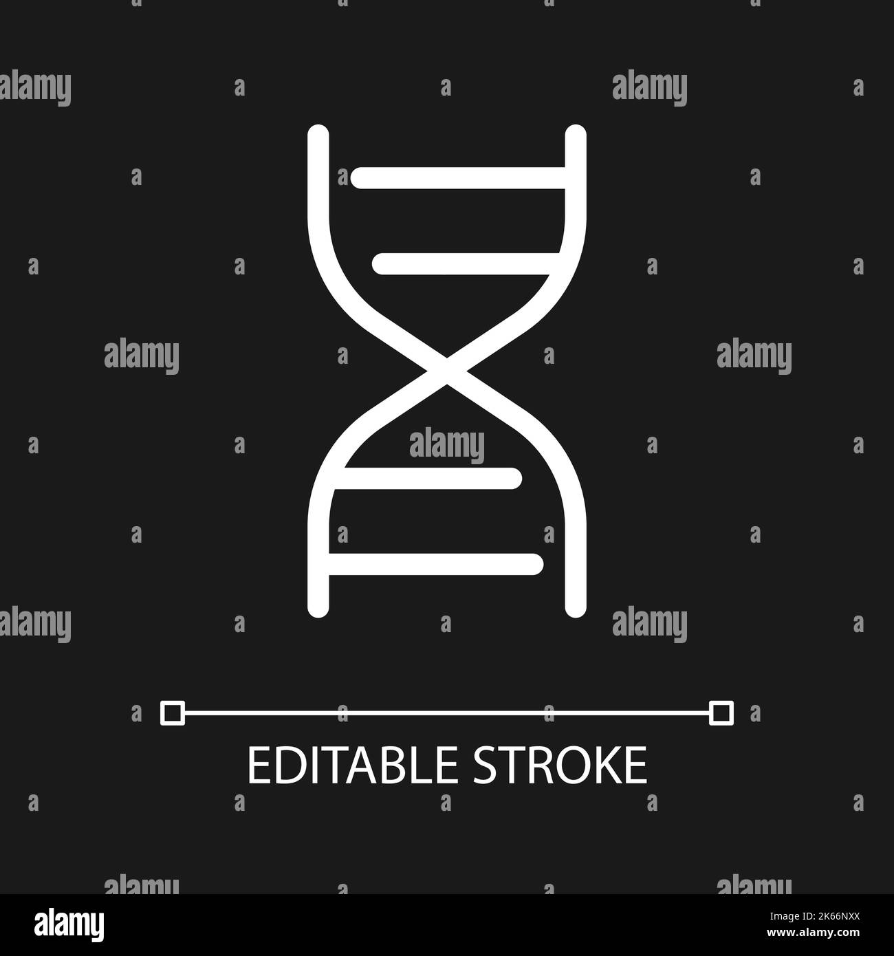 DNA molecule pixel perfect white linear ui icon for dark theme Stock ...