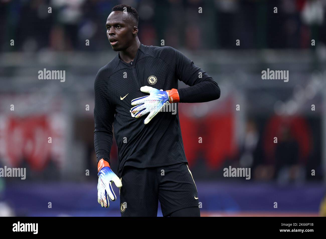 Milano, Italy. 11th Oct, 2022. Edouard Mendy of Chelsea Fc during warm ...