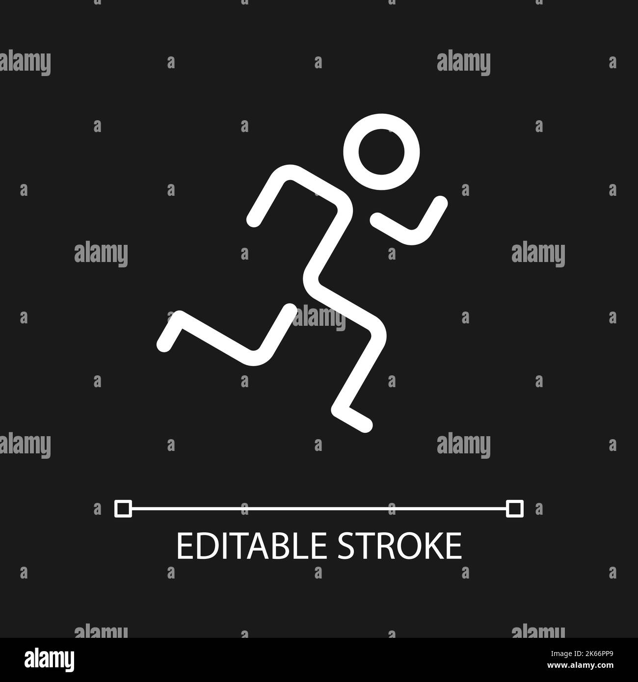 Running pixel perfect white linear ui icon for dark theme Stock Vector ...