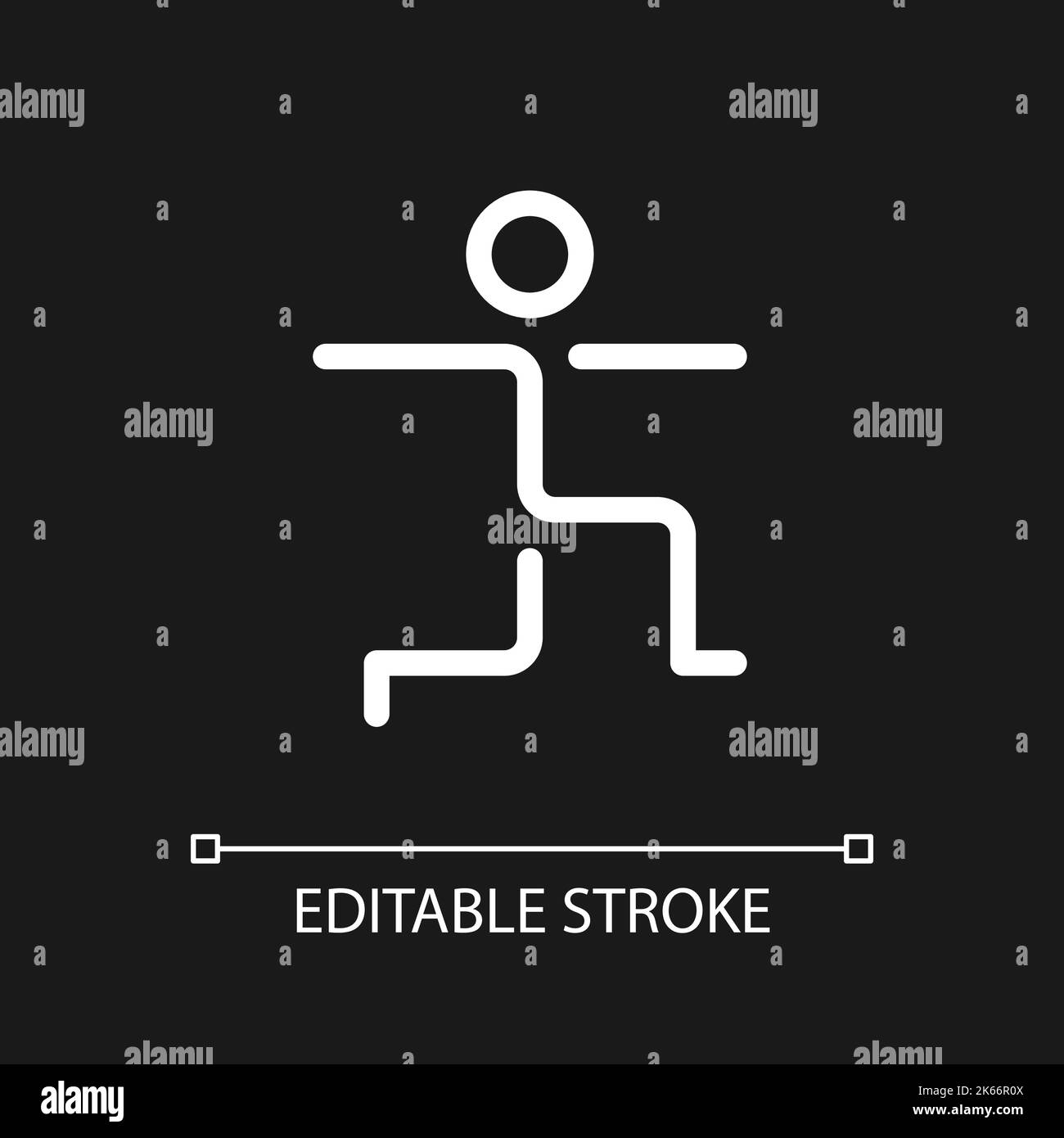 Warrior pose pixel perfect white linear ui icon for dark theme Stock ... Warrior pose pixel perfect white linear ui icon for dark theme Stock ...