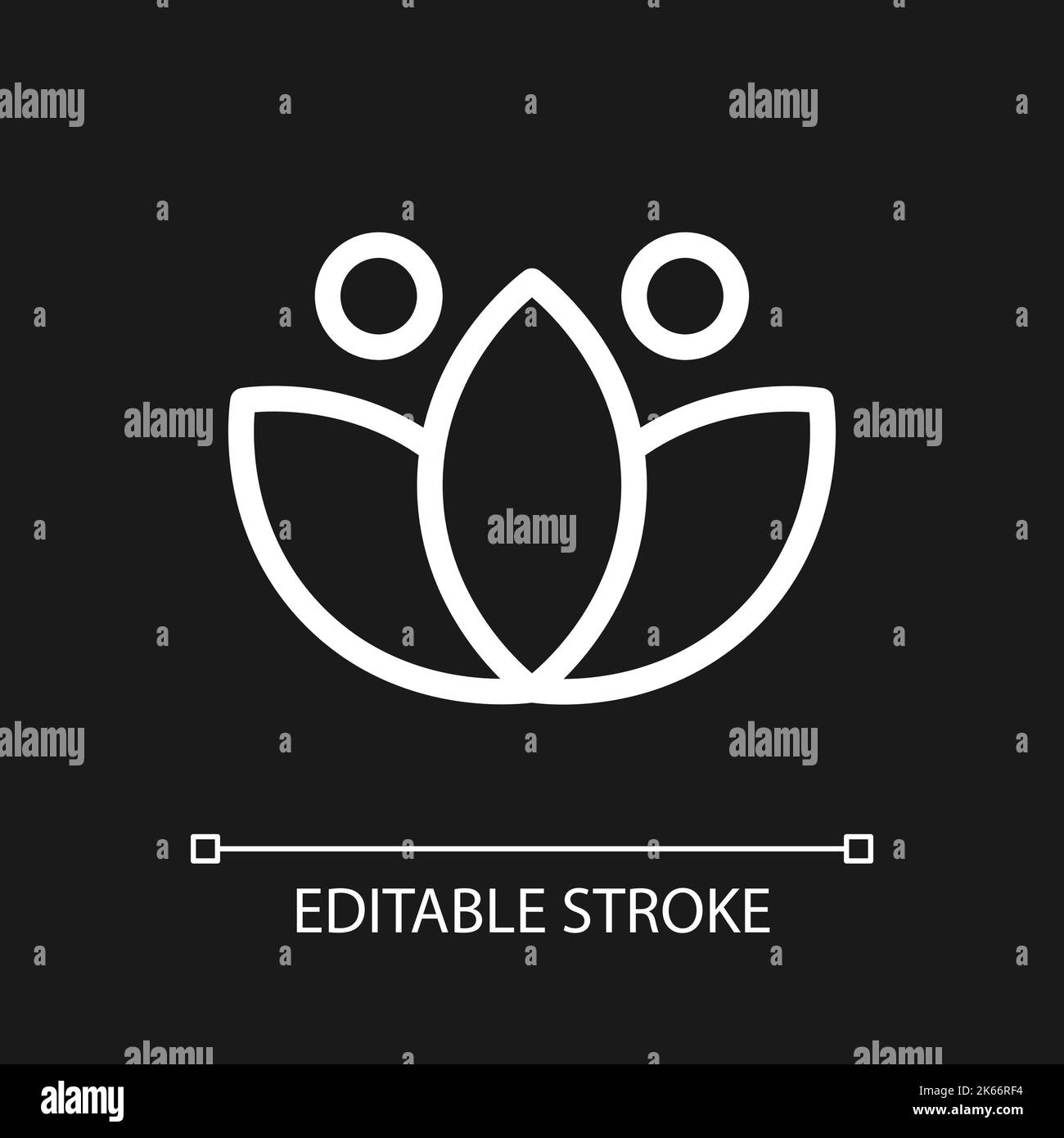 Lotus pixel perfect white linear ui icon for dark theme Stock Vector ...