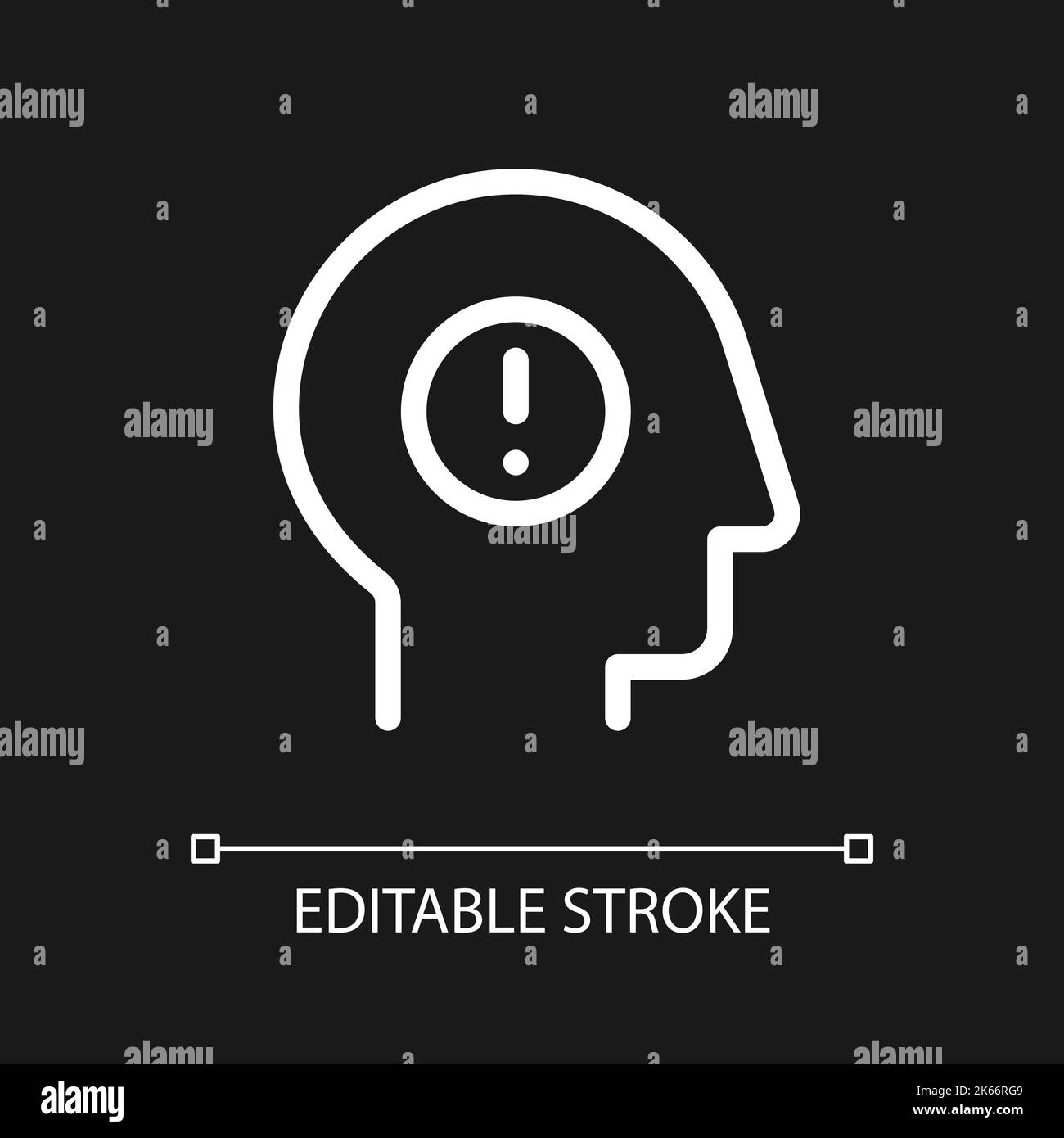 Mental health issues pixel perfect white linear ui icon for dark theme ...