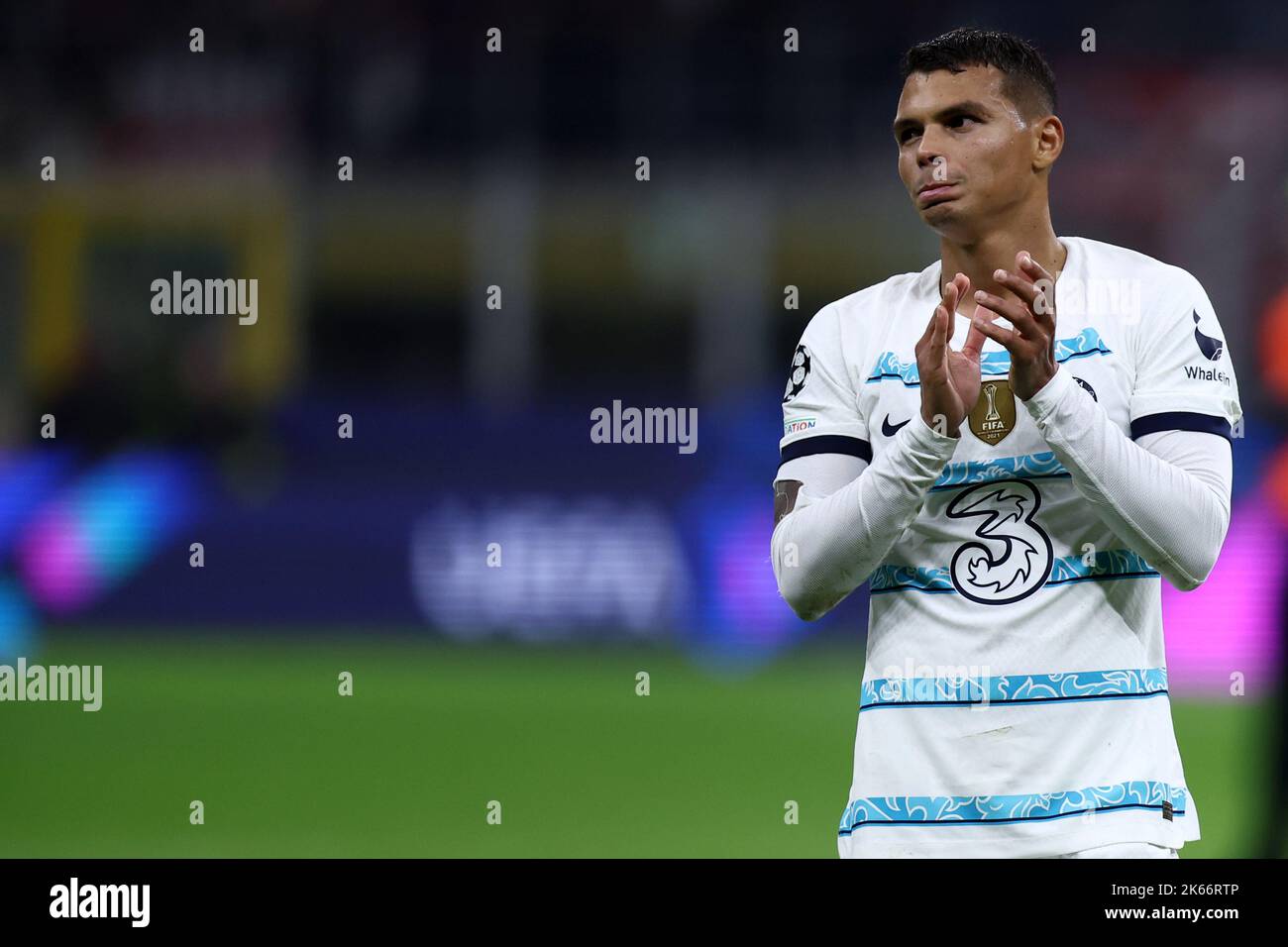 Milano, Italy. 11th Oct, 2022. Thiago Silva of Chelsea Fc celebrates at ...