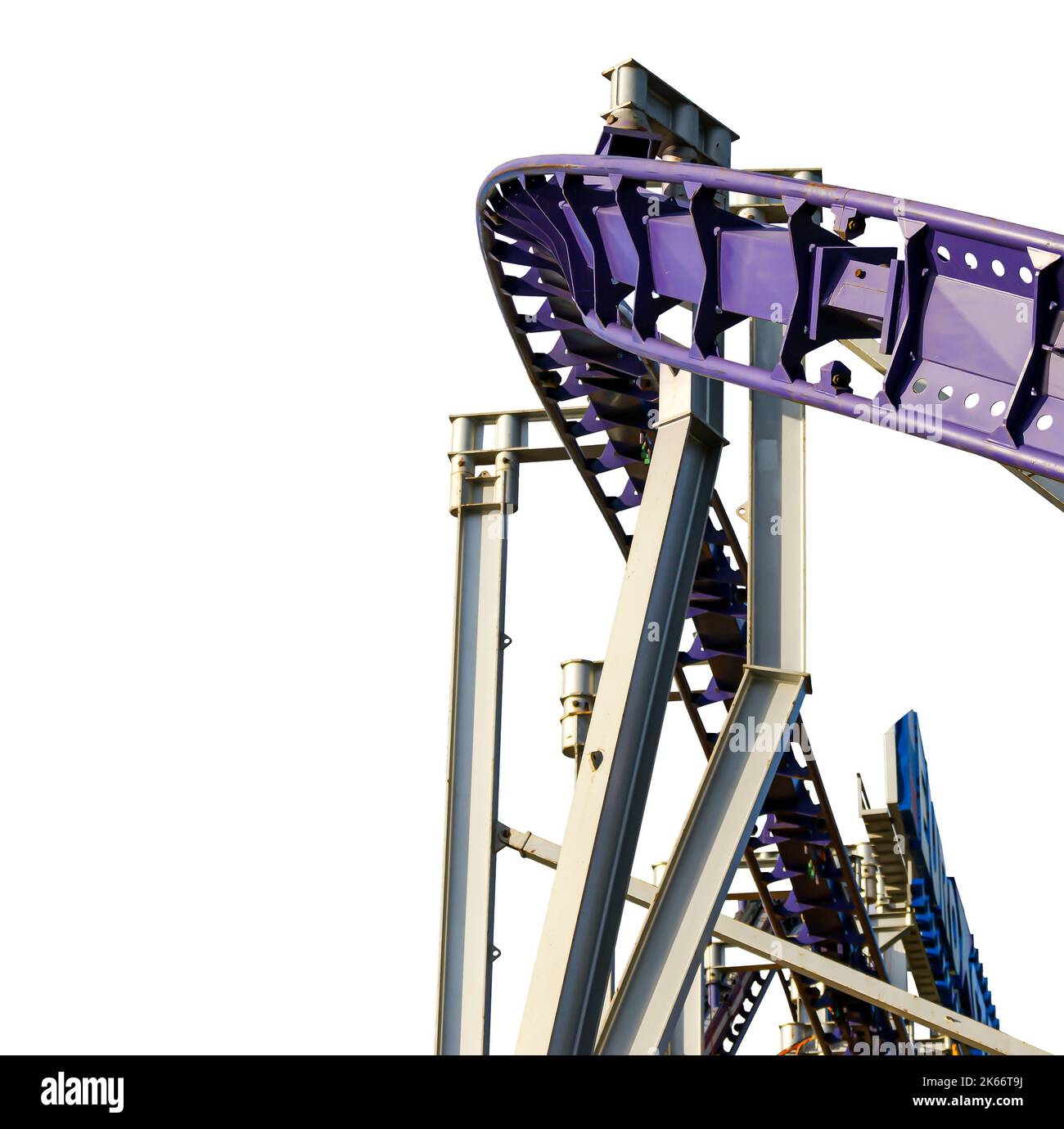 Attraction roller-coaster (switchback) isolated, on a white background ...
