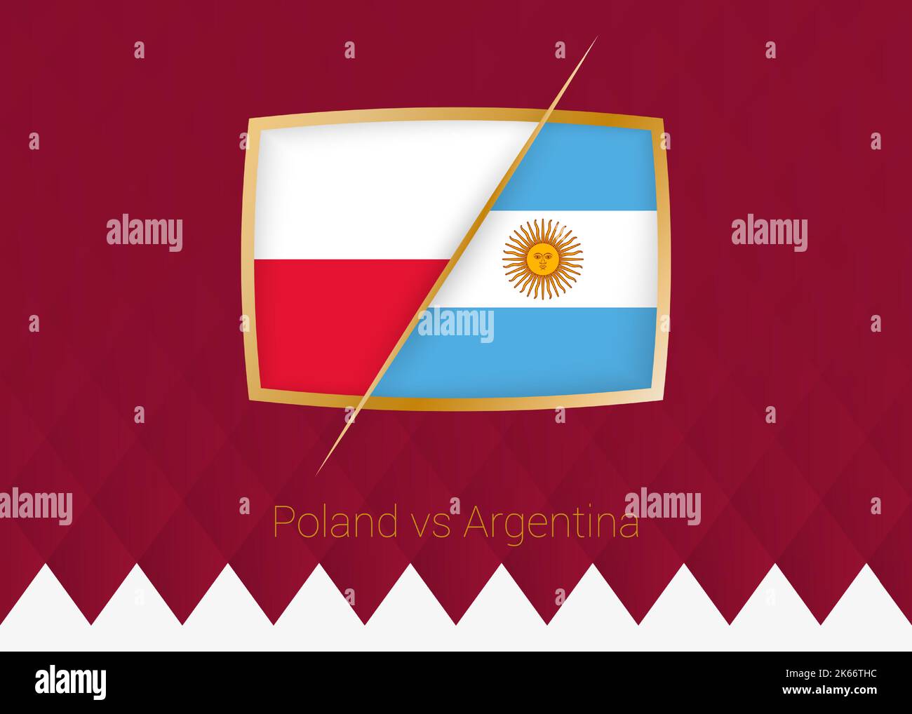 Poland vs Argentina, group stage icon of football competition on ...
