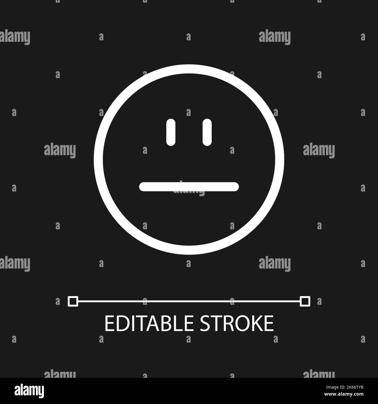 Neutral emoji pixel perfect white linear ui icon for dark theme Stock ...
