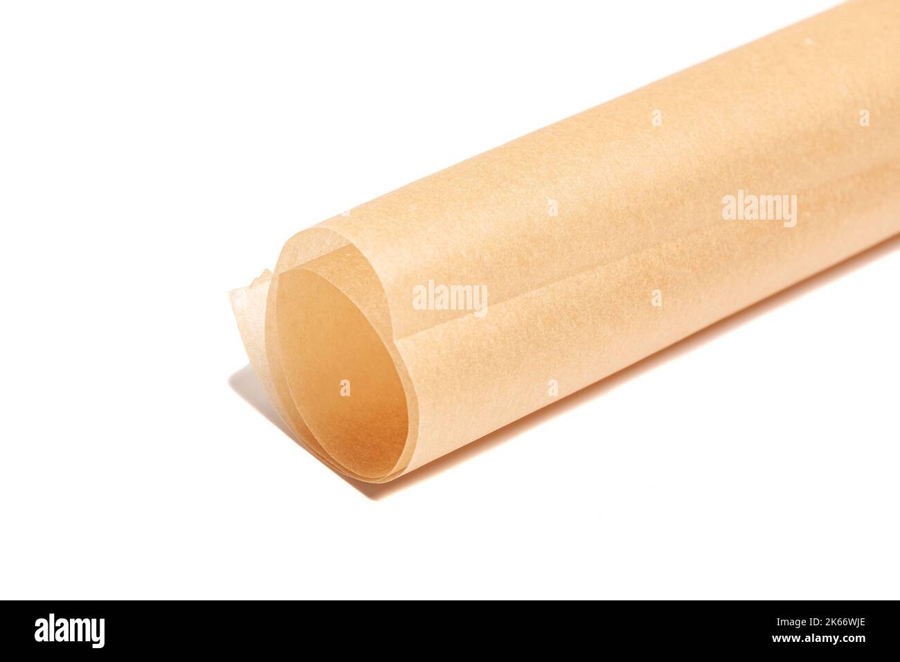 brown baking paper sheets isolated on white background, top view Stock ...