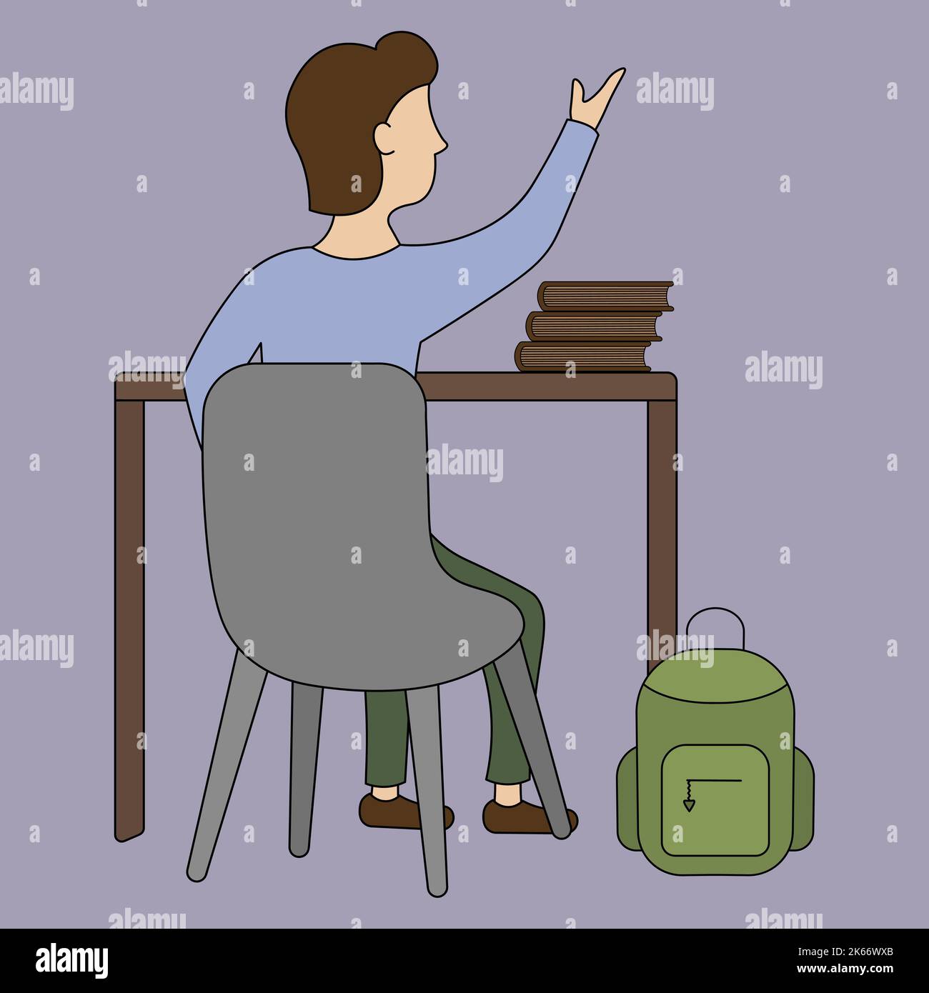 Classroom teenager boy Stock Vector Images - Alamy