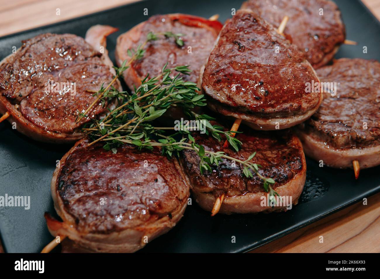 Cooking minion steak at a cooking class. Homemade food Stock Photo - Alamy