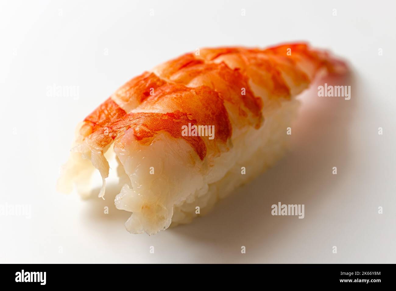 Black tiger prawn sushi on white background Stock Photo - Alamy