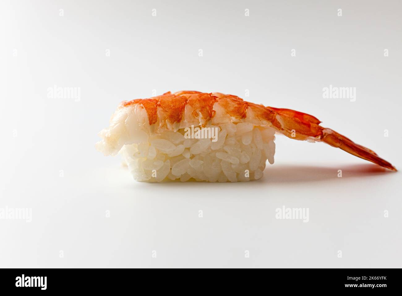 Black tiger prawn sushi on white background Stock Photo - Alamy