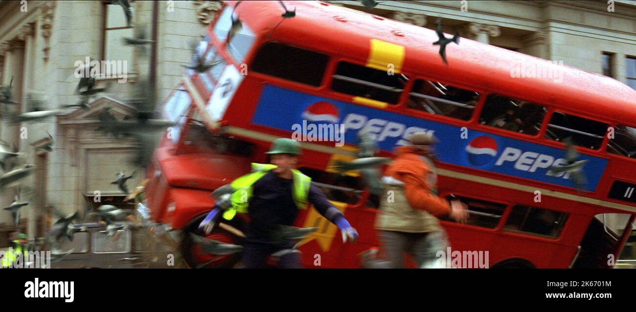 RED LONDON BUS CRASH SCENE, THE CORE, 2003 Stock Photo - Alamy