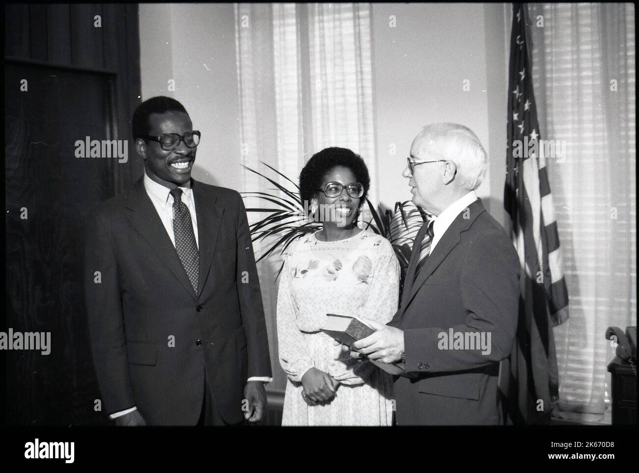 Bell Swears in Clarence Thomas Stock Photo - Alamy