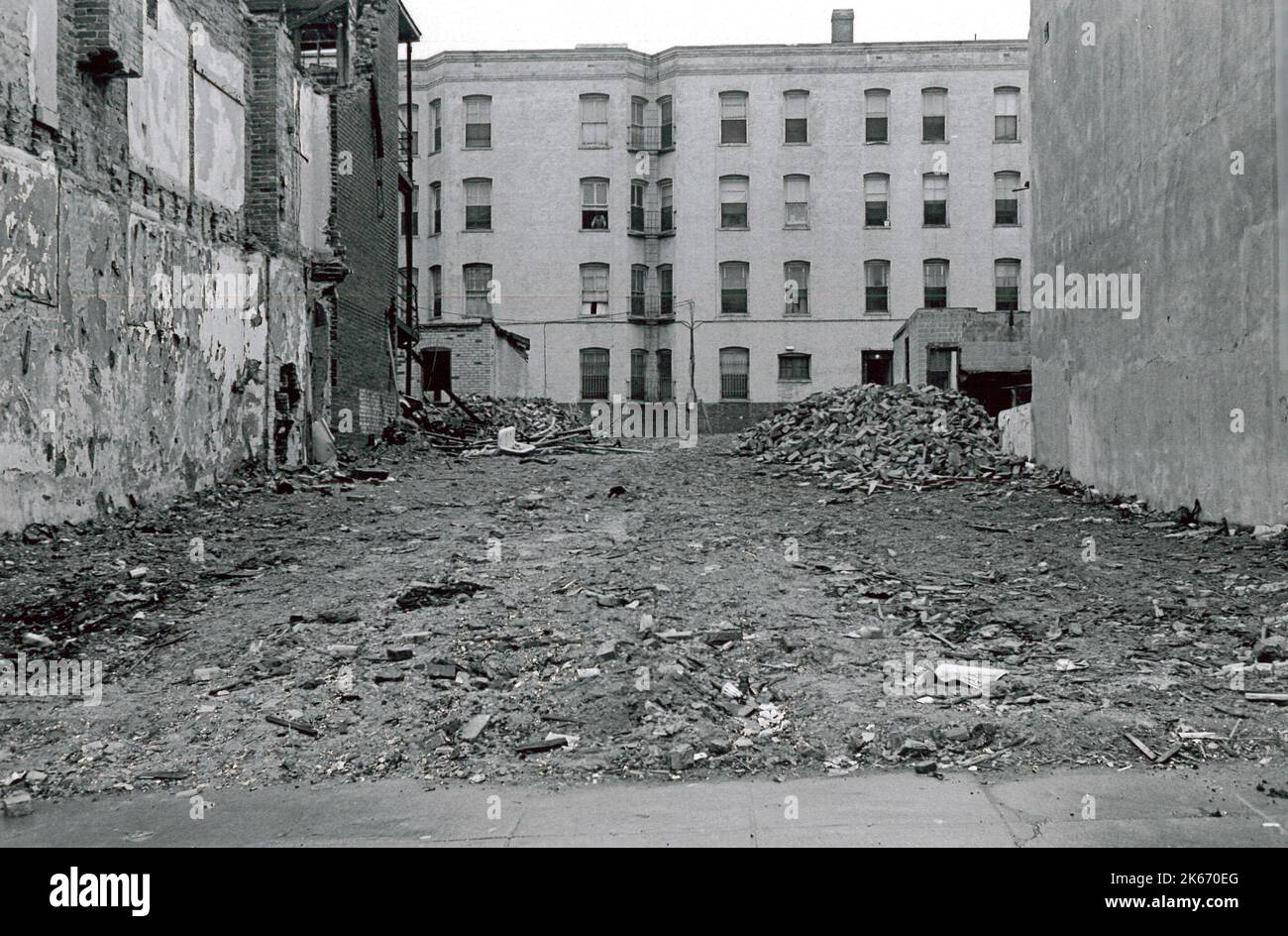 Photograph of Piles of Rubble and Brick, 1969 after 1968 Riots Stock ...