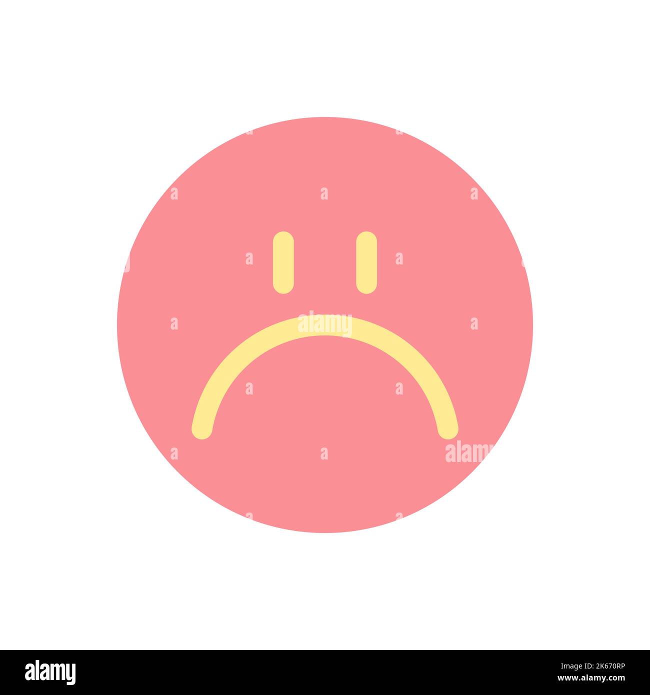 Sad emoticon flat color Cut Out Stock Images & Pictures - Alamy