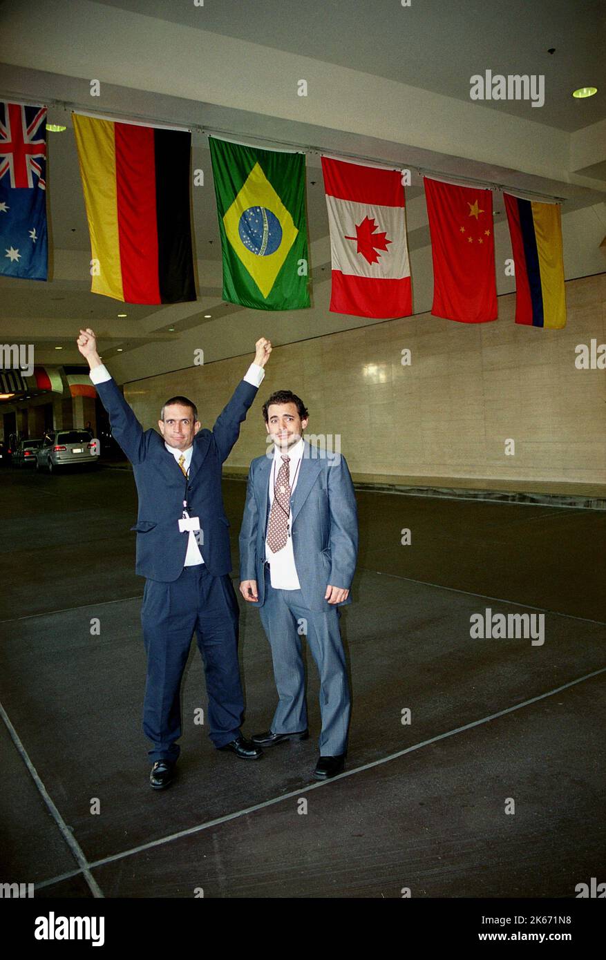 ANDY,MIKE, THE YES MEN, 2003 Stock Photo - Alamy
